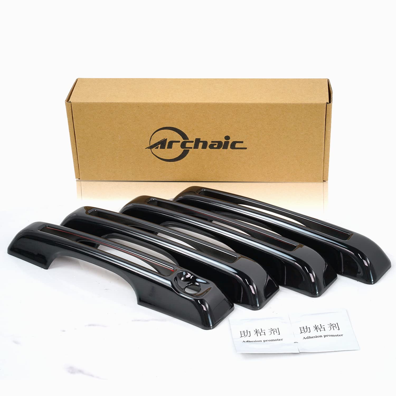 LONGDING Door Handle Covers Trim for 2021 2022 Ford Bronco Sport Car Exterior Door Handle Accessories Front Emblem Badge Cover Trim ABS Smooth Black 4PCS
