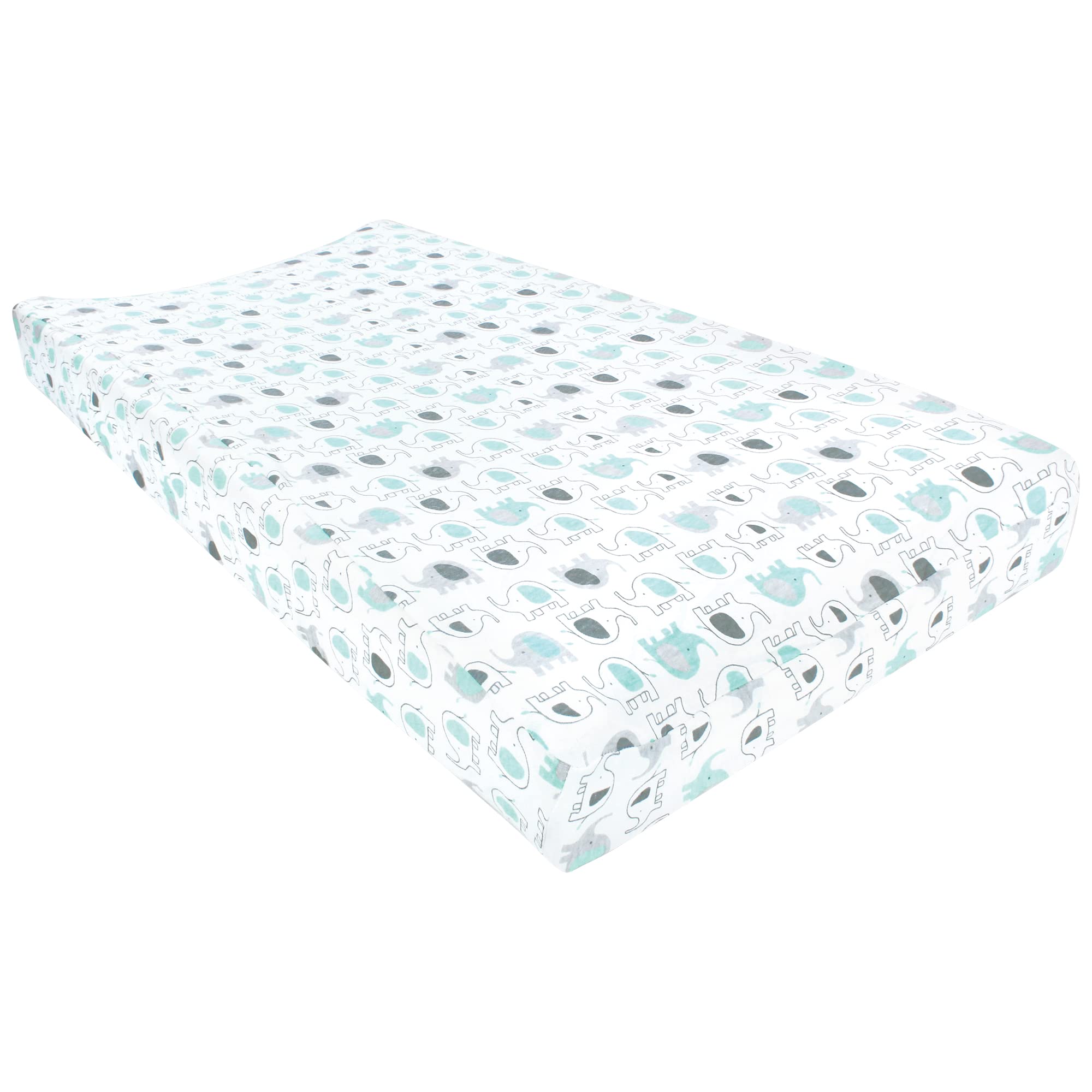 Luvable Friends Unisex Baby Fitted Changing Pad Cover, Boy Basic Elephant, One Size