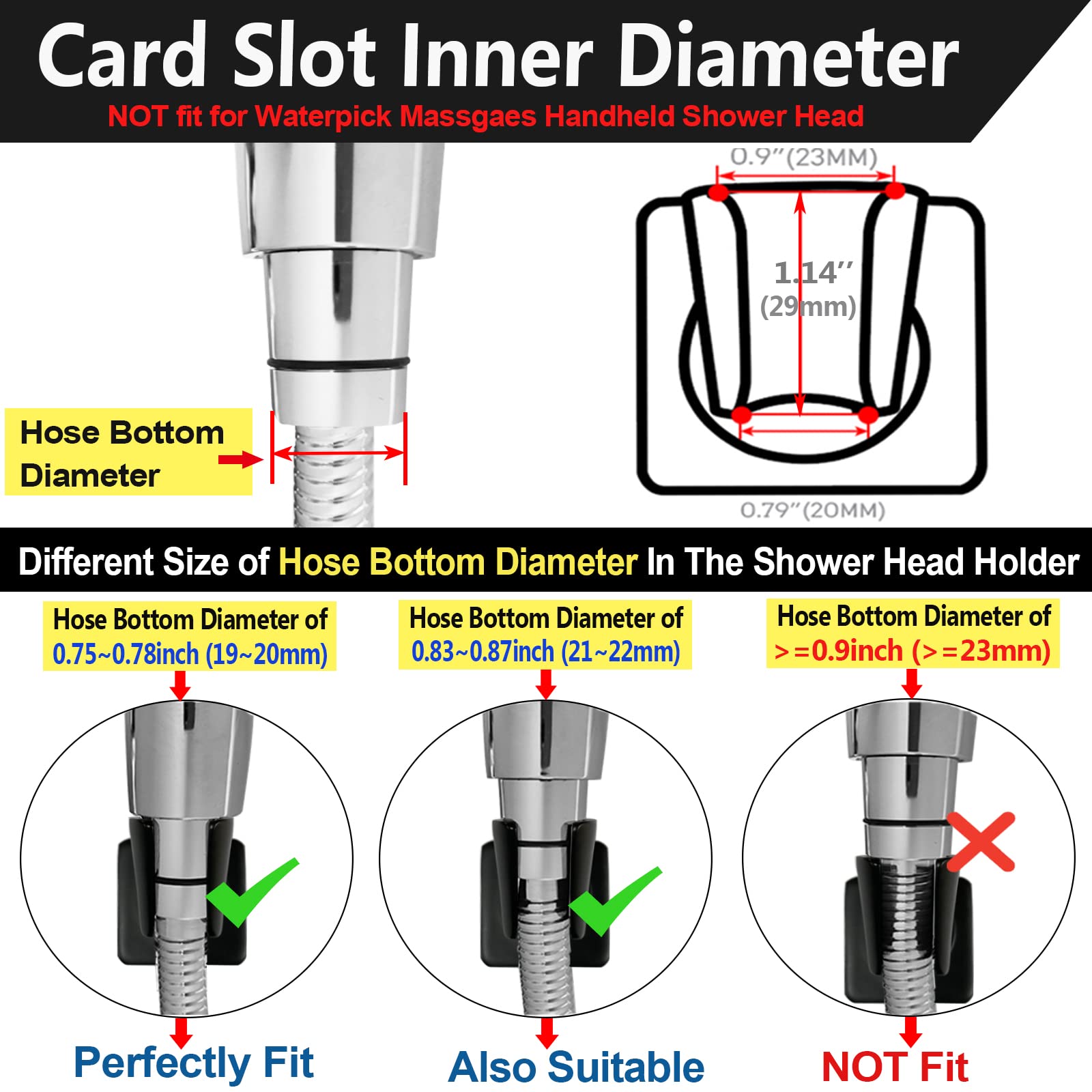 YDmeet Shower Head Holder and 71 Inch Shower Head Hose for Handheld, All Metal, Matte Black