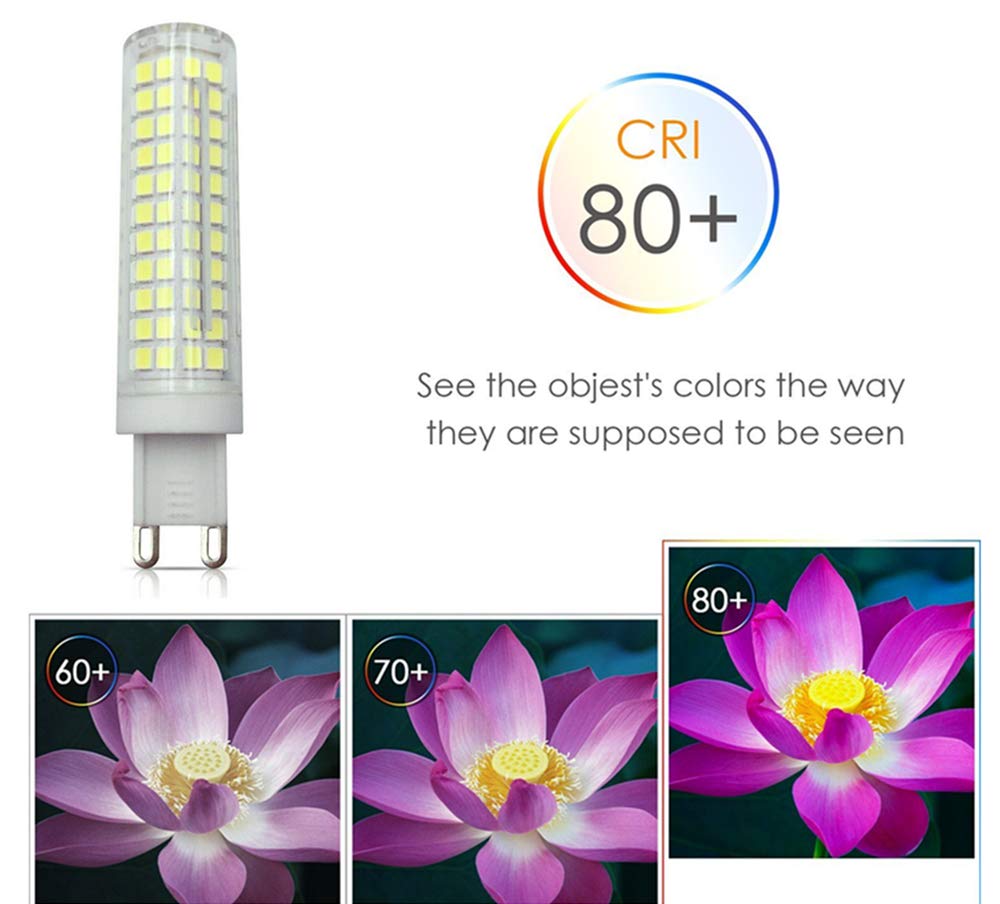 K JINGKELAI G9 LED Bulbs Dimmable 10W(Equivalent to 100W Halogen) 110V Cool White 6000K LED Corn Lights JCD T4 G9 Bi-pin Base,Dimmable,136 LED 2835 SMD,3 Pack