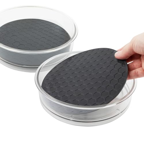 Spectrum Hexa Small Lazy Susan - Set of 2 - Revolving Storage Tray for Refrigerator, Pantry, Cabinet, Table, & Shelf Organization/Perfect for Spices, Condiments, Produce, & More