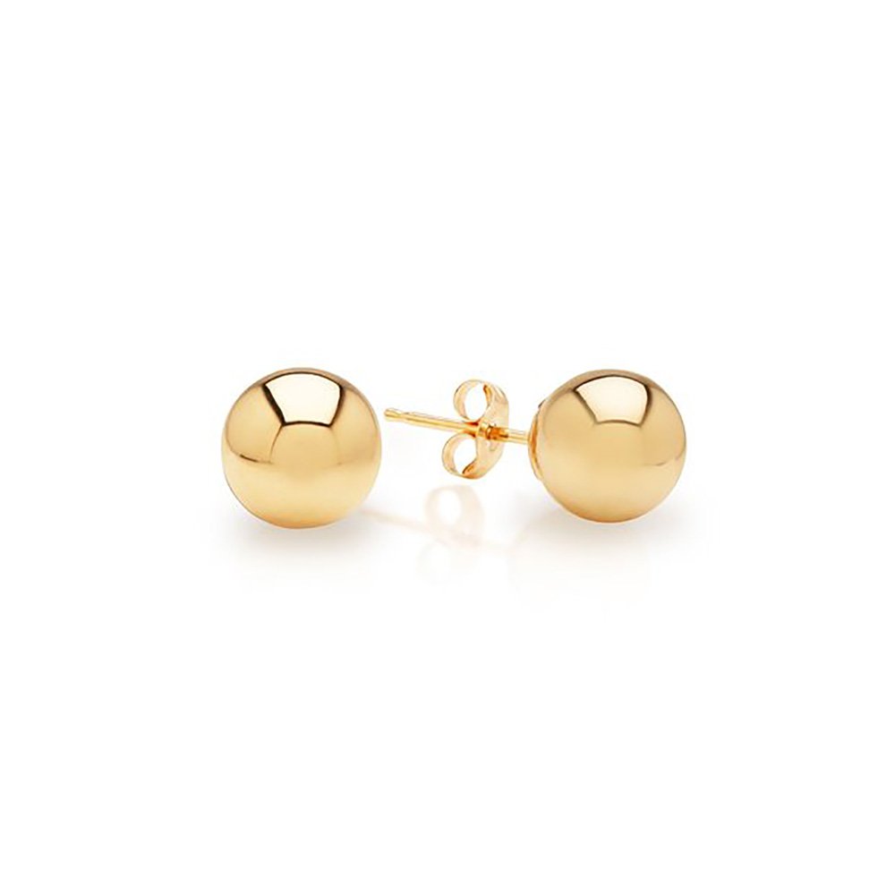 IcedTime 14k Yellow Gold Ball Stud Earrings pushback 3 4 5 6 7 8 10 12 IcedTime 14 MM (4 Millimeters)