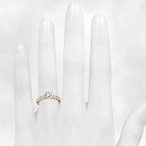 Jascina 2.00 Carat G-H Diamond Full Eternity U Band Engagement Wedding Anniversary Bridal Ring 14K Yellow Gold