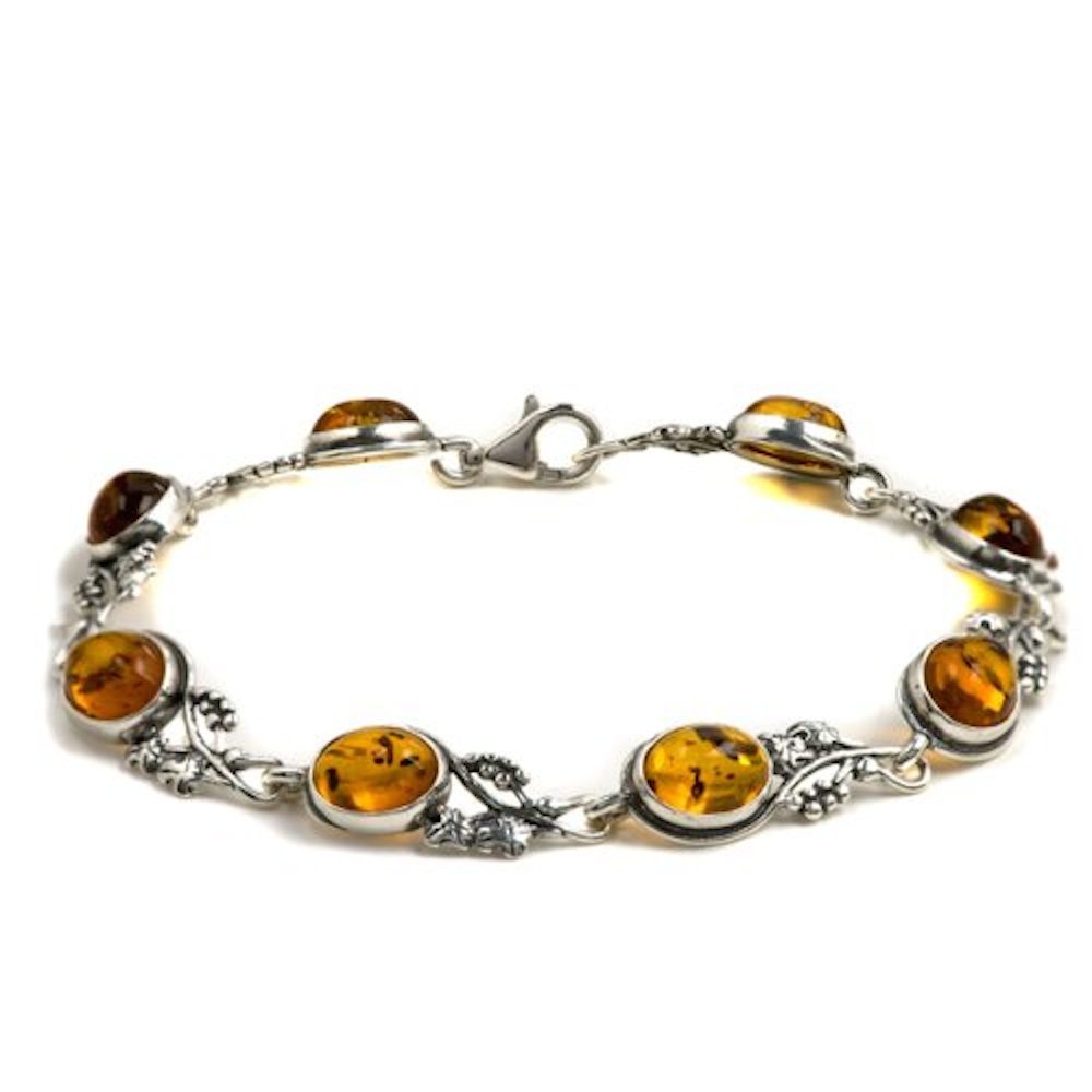 Ian and Valeri Co. Amber Sterling Silver Grapevine Bracelet 7.5 Inches