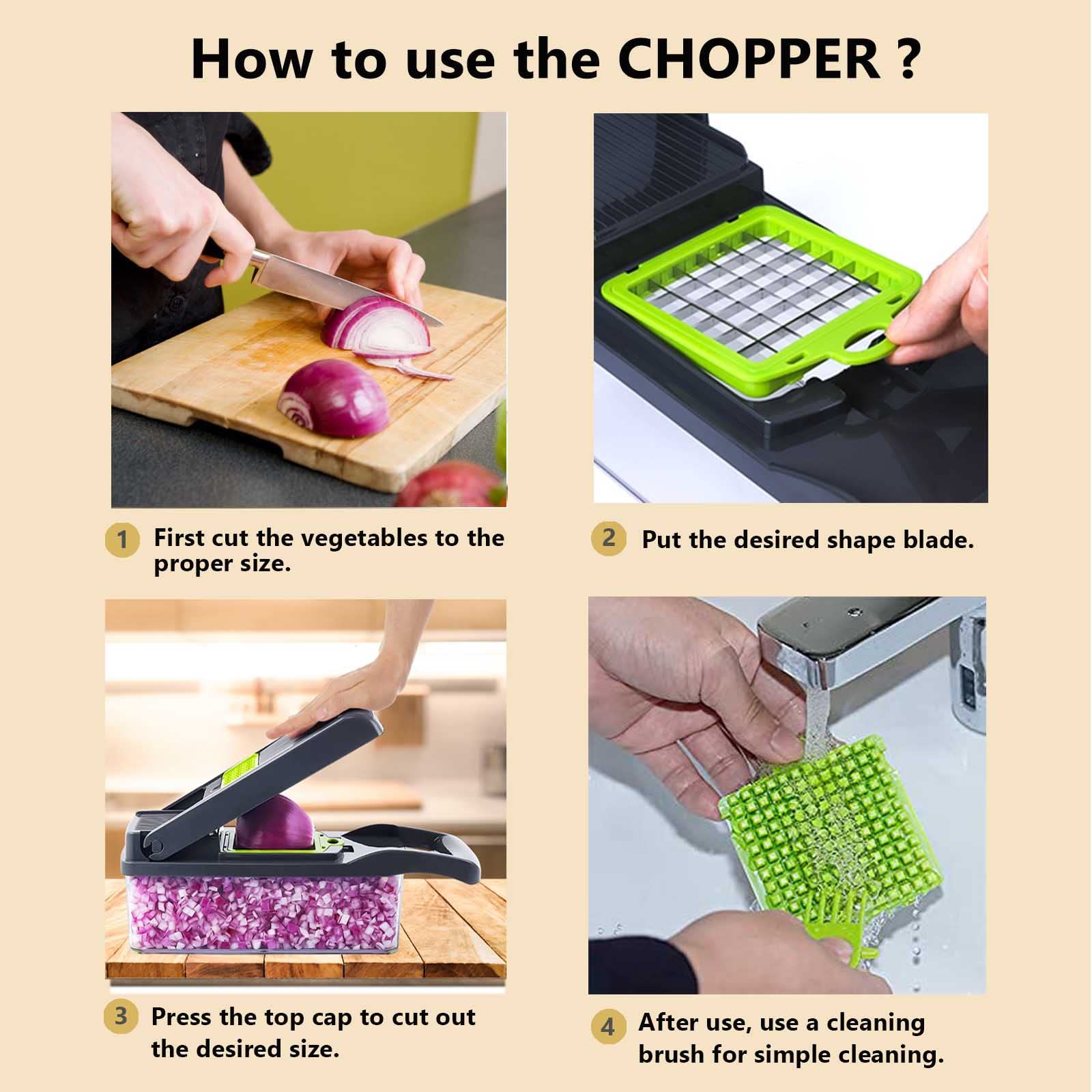 HIUSITY Vegetable Chopper 17Pcs Multifunctional Food Chopper,Pro Onion Chopper Vegetable Cutter Dicer,Veggie Chopper with Container,Mandoline Slicer for Kitchen Gadgets for Salad Potato Carrot