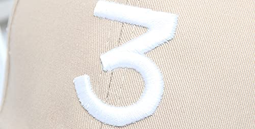 IVYRISE Embroider Chance Baseball Caps Hats Cool Baseball Rapper Number 3 Caps, Rock Hip Hop Classic Casquette with Adjustable Strap, Cotton Sunbonnet Plain Hat (white and black)