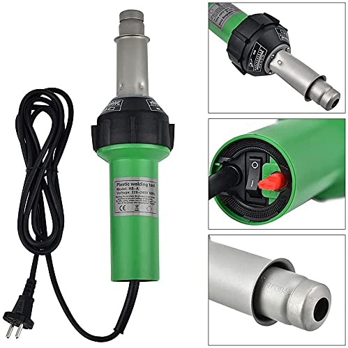 SKYTOU 1600W Heat Gun Hot Air Torch Plastic Welder Welding Hot Air Gun Kit with Speed Nozzles, Roller and PVC Plastic Rods