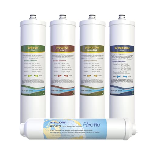 Puroflo ProQ-550 Reverse Osmosis Filters 1Year Set, 5 Stage Reverse Osmosis Water Filter, Under Sink RO Water Filter System Kit, Pro Q Innovative Water System, 50GPD Quick Change Water Filter for Sink