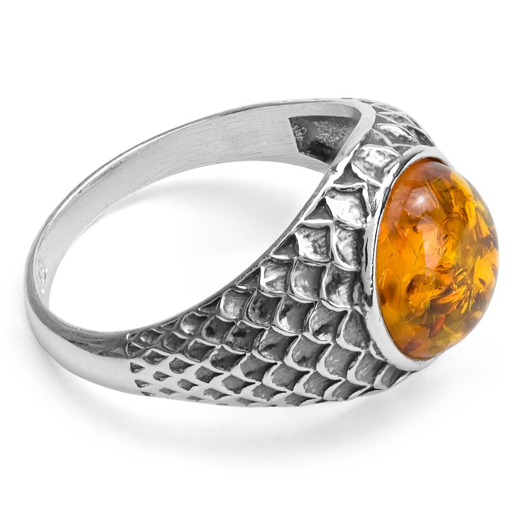 Ian and Valeri Co. Amber Sterling Silver Round Classic Ring