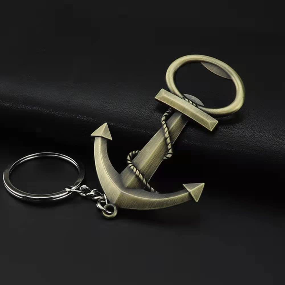 PLWJK Bottle Opener Keychain, Boat Anchor Beer Openers Valentine's Day Gifts for Men and Women