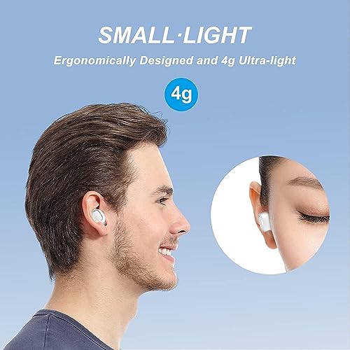 Wireless Earbuds, Bluetooth 5.3 Headphones 30H Playtime Wireless Charging Case & LED Power Display Deep Bass IPX7 Waterproof Earphones Microphone Stereo Headset for Sports/Workout/Gym(White)