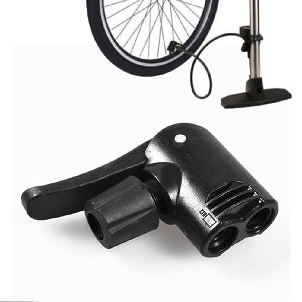 kaaka Bicycle Dual Head Air Pump Adapter Valve Bike Cycle Tyre Tube 3 in 1 Replacement Tool Black