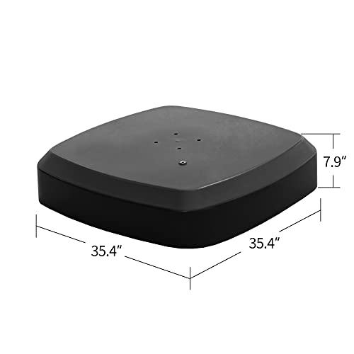 PURPLE LEAF Offset Patio Umbrella Base with Wheels, Sand/Water Filled Square, 35.4" X 35.4" X 7.9"