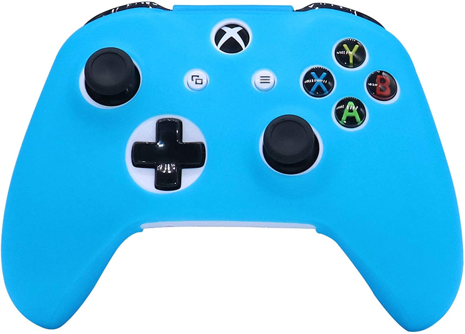 HLRAO Blue Silicone Cover Skin for Xbox One S/X Controller Glow in The Dark Anti-Slip Soft Rubber Case Protector Accessories Set with 8 Glow in The Dark Thumb Grips Caps + 2 Cute Cat Paw Caps.