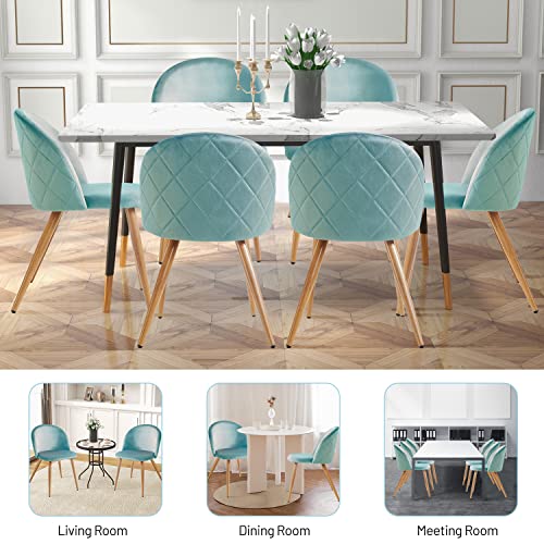 Wonder Comfort Dining Chairs Set of 2 Velvet Cushion Seat Back and Oak Legs,Kitchen Living Room Reception Chairs with Padded Seat (Green)