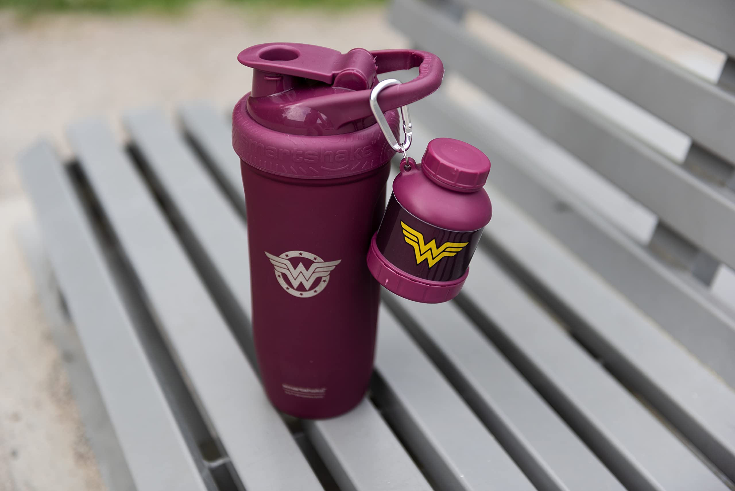 Justice League Protein Powder Storage Container 50g Protein Shaker Bottle Funnel – 110ml BPA Free Wonder Woman Gifts DC Comics Protein Shakes Bottle Storage for Women