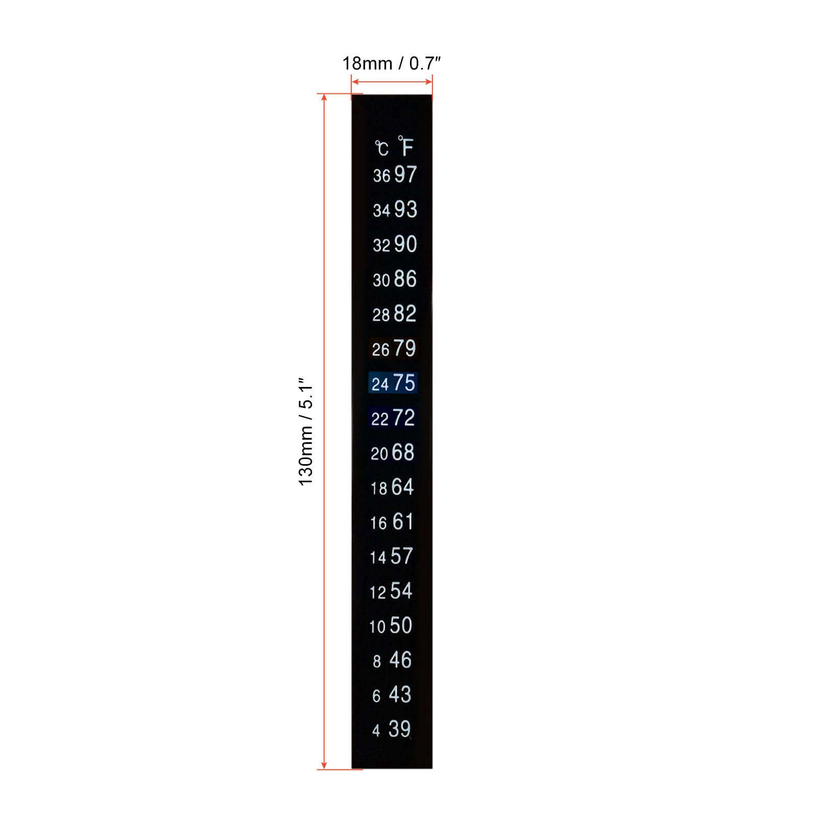 PATIKIL Aquarium Thermometer Sticker, 5Pcs Fish Tank Thermometer Stick On Betta Fish Tank Digital Water Temperature Strips Adhesive for Terrarium Tank Brewing Wine, 4-36℃