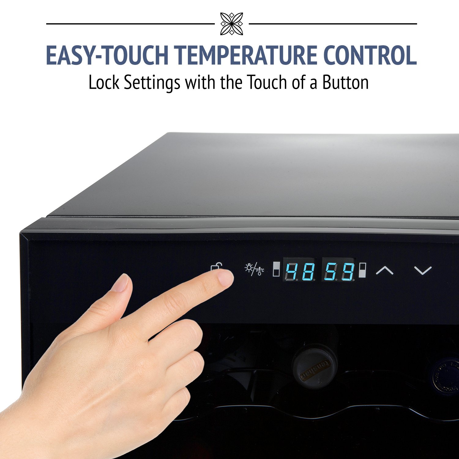 Ivation 18 Bottle Dual Zone Thermoelectric Red & White Wine Cooler/Chiller Counter Top Wine Cellar with Digital Temperature Display, Freestanding Refrigerator Smoked Glass Door Quiet Operation Fridge