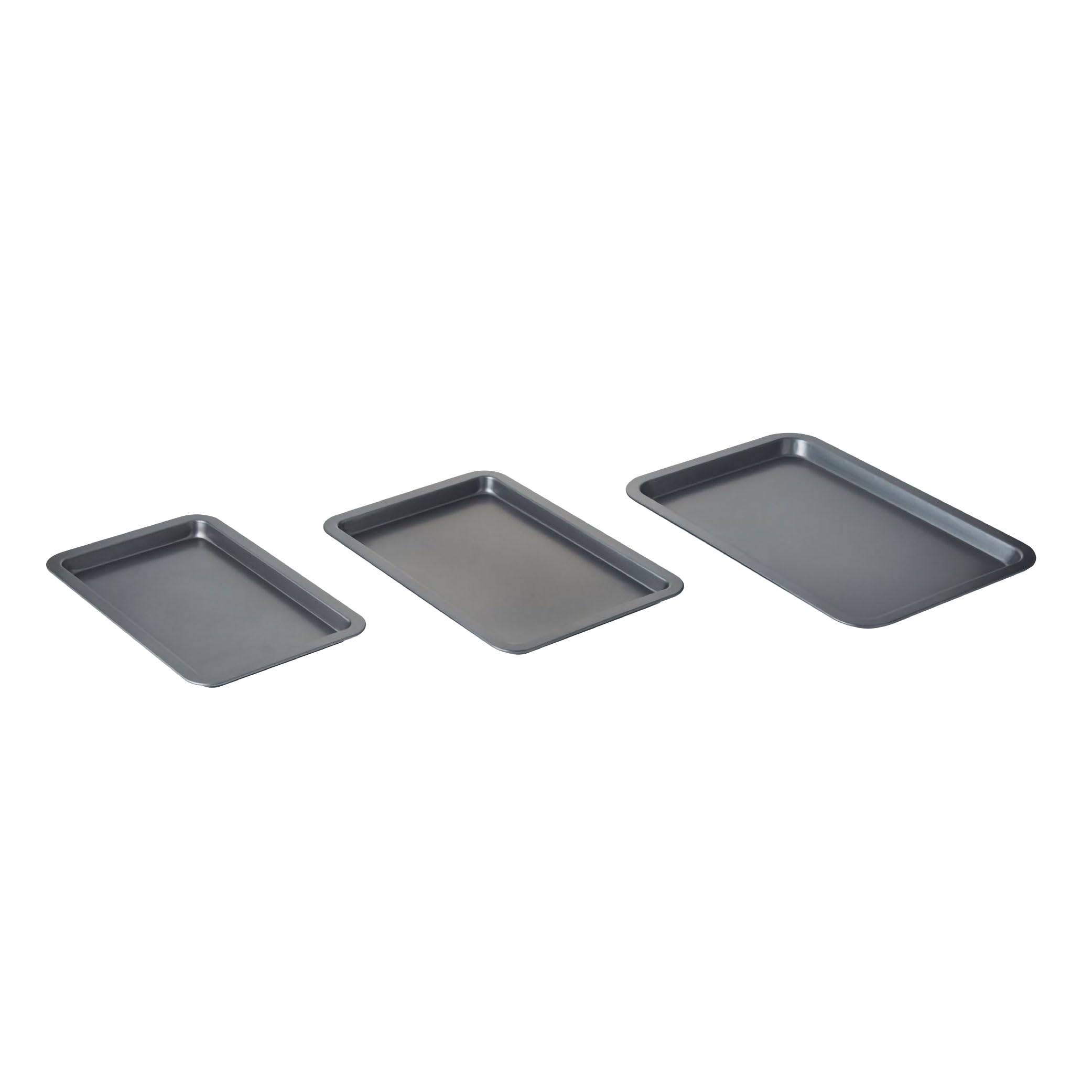 Nifty Cookie & Baking Sheets (Set of 3) ā Non-Stick Coated Steel, Dishwasher Safe, Oven Safe up to 450 Degrees, includes Large/Med/Small Pans