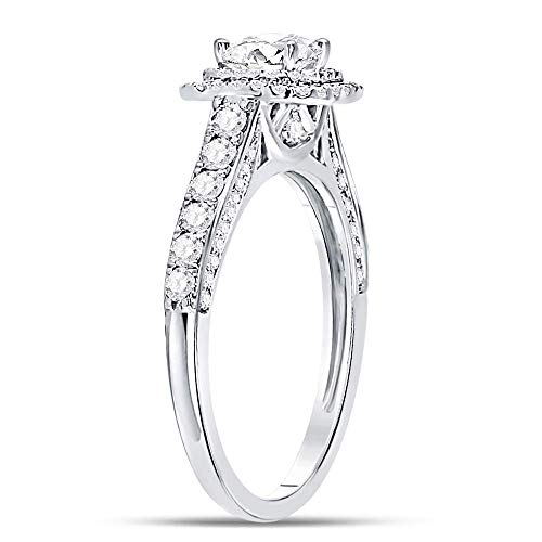 Jewels By Lux 14K White Gold Princess Diamond Solitaire Bridal Wedding Engagement Ring 1 Cttw