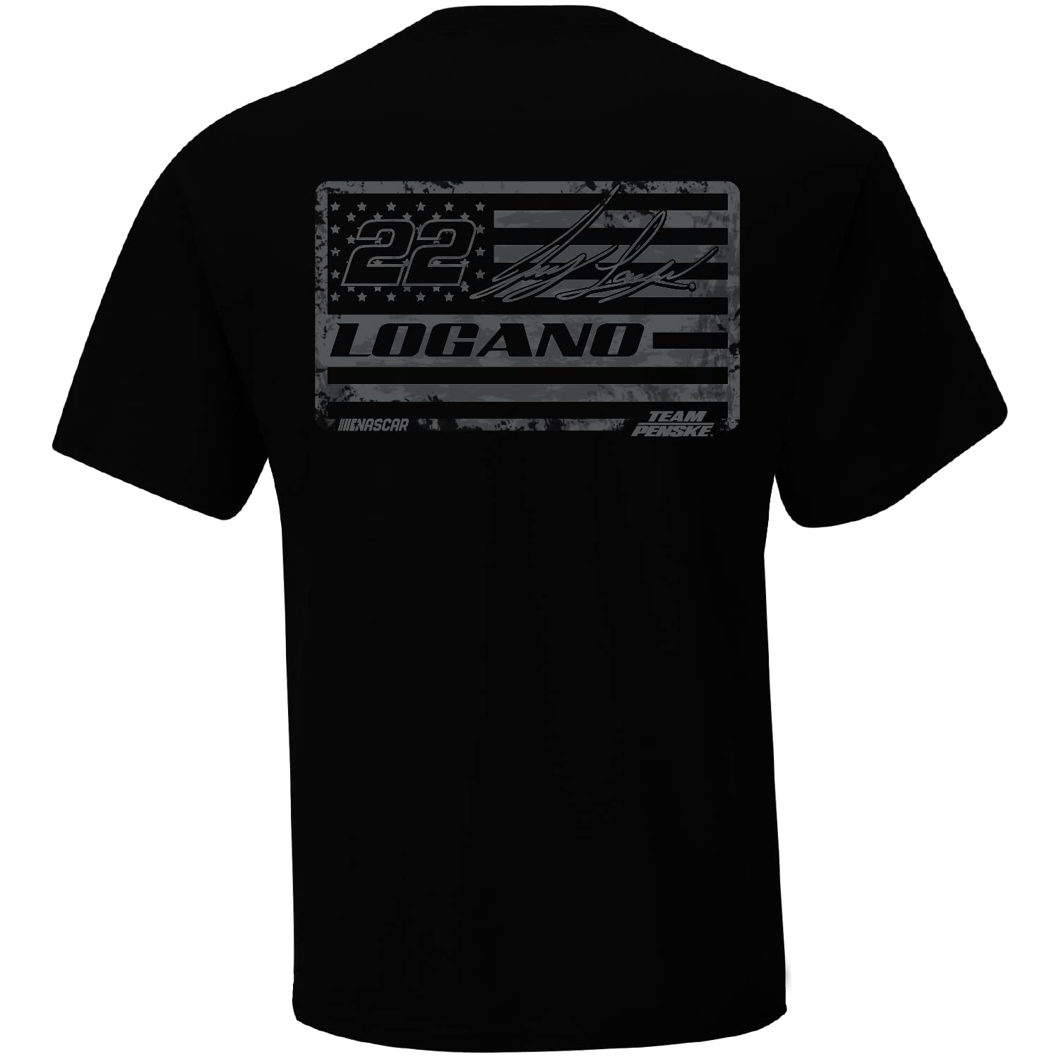Joey Logano 22 Tonal Flag T-Shirt - Short Sleeve Automotive Racing Apparel Large