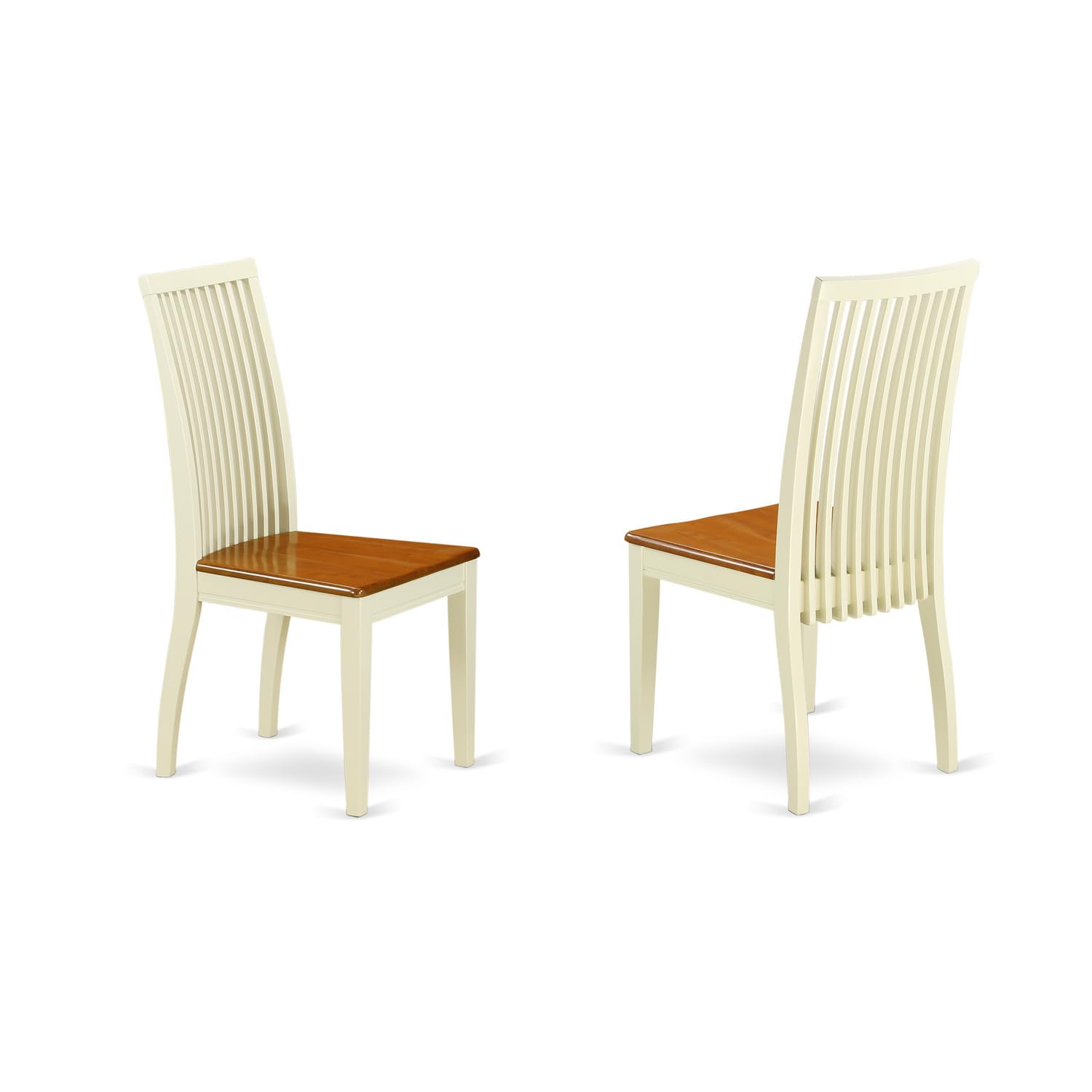 HomeStock Beachy Boho 3 Pc Modern Dining Table Set - Durable Two 9-Inch Drop Down Leaves Wooden Dining Room Table and 2 Wooden Seat Kitchen Dining Chairs, Buttermilk and Cherry Finish