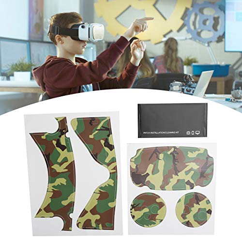 Kafuty-1 Decal Stickers Skin for Oculus Quest 2 VR Headset and Controller, Vinyl Decal Skin for VR Headset and Controller, Virtual Reality Protective Accessories (Army Green Camouflage)