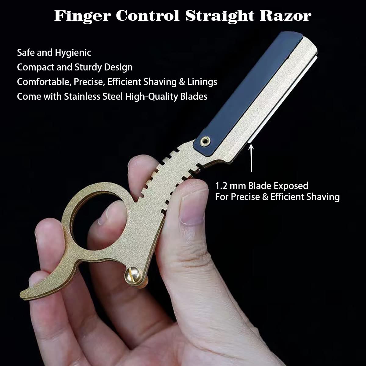Straight Razor Shaving Kit With Blades, Classic Straight Edge Barber Razor For Close & Precise Shaving, Professional Manual Shaver Beard Trimmer Razor, navaja de barbero