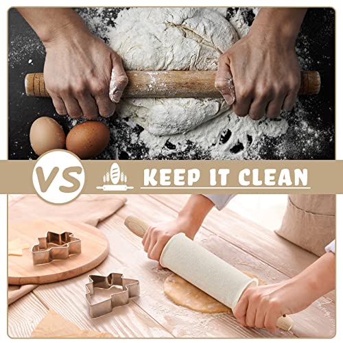 Set of 4 Rolling Pin Covers Cotton Rolling Pin Holder White Rolling Pin Sock Sleeve for Baking