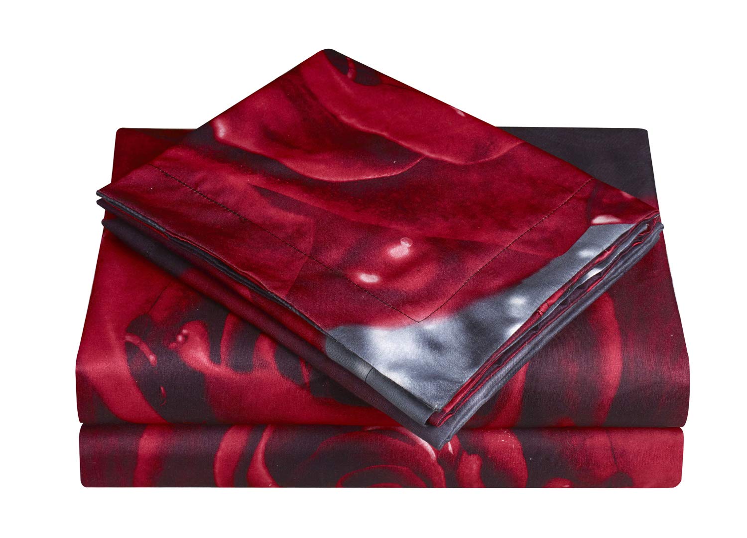HIG 3D Bed Sheet Set - 4 Piece 3D Purple Butterfly Reactive Printed Sheet Set Queen Size (Y34) - Soft, Breathable, Fade Resistant - includes 1 Flat Sheet,1 Fitted Sheet,2 Shams