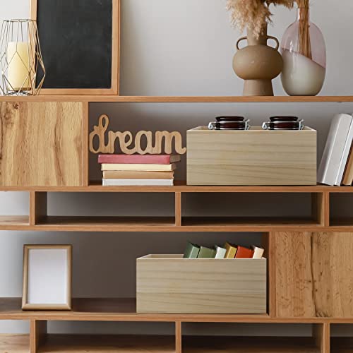 Sorbus Unfinished Wood Crates - Organizer Bins, Wooden Box for Pantry Organizer Storage, Closet, Arts & Crafts, Cabinet Organizers, Containers for Organizing (2 Pack)