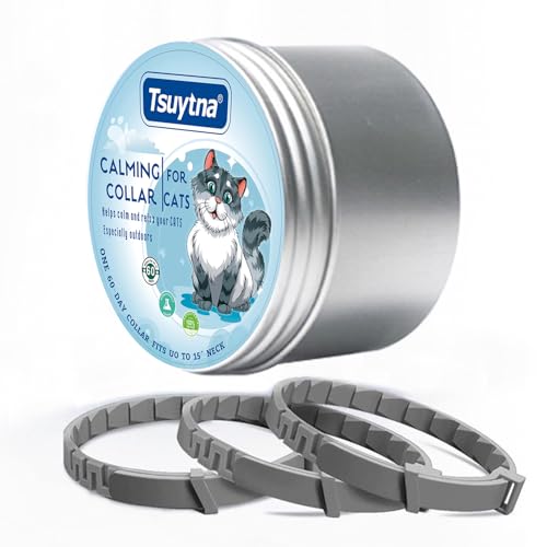 TSUYTNA Calming Collar for Cats, Cat Calming Collar, Calming Pheromone Collar for Cats, Cat Pheromone Collar, Cat Calming Collar for Anxiety, Efficient Relieve Anxiety Stress (1)