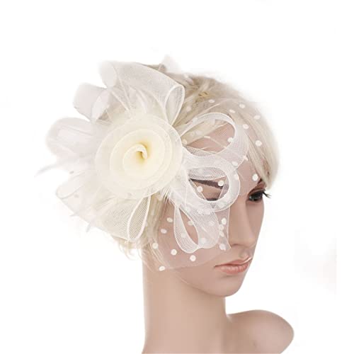 Lace Cocktail Hat Vintage Solid Hair Accessorie Girls Party s Hat Headwear Rose Red