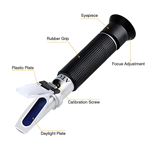 Water Salinity Refractometer, LEERCHUANG Dual Scales Hydrometer: Specific Gravity 1.000-1.070 & PPT 0-100 (1‰ = 1ppt = 1000 ppm), Handheld Seawater Tester for Aquarium, Marine Fish-Keeping, Pool Tank