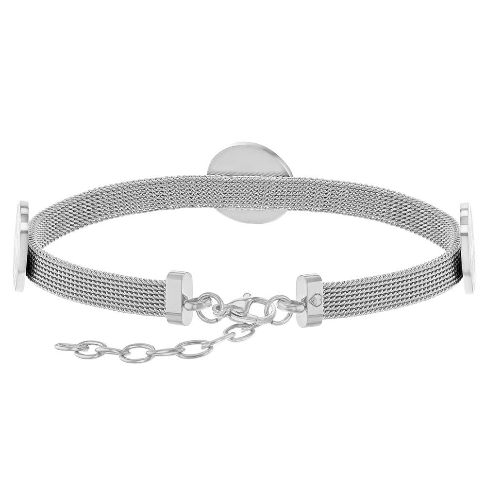 In Season Jewelry Stainless Steel Saint Benedict Protection Catholic Mesh Bracelet for Woman 7"