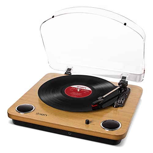 ION Audio Max LP ā Vinyl Record Player / Turntable with Built In Speakers, USB Output for Conversion and Three Playback Speeds ā Natural Wood Finish