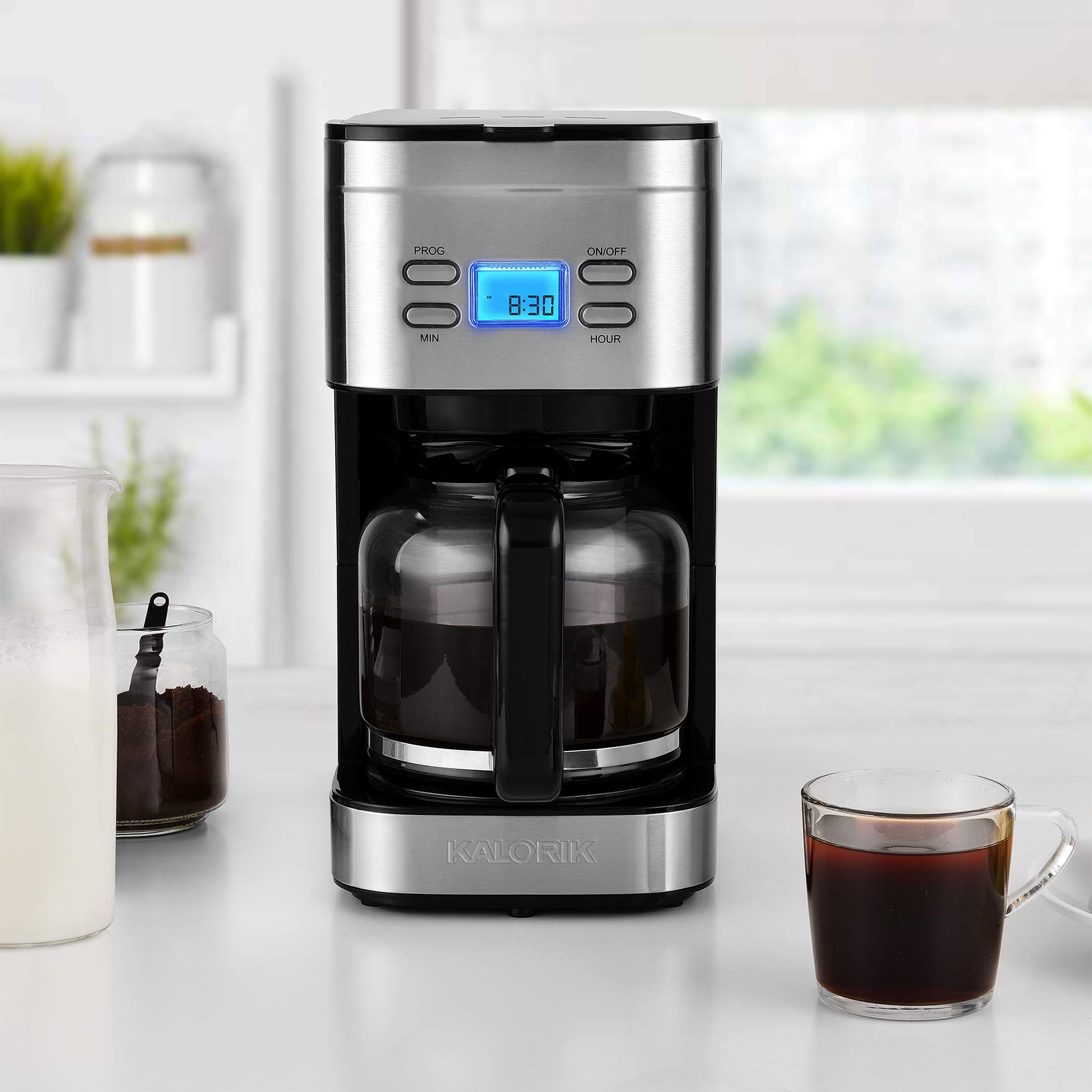 Kalorik Programmable 12 Cup Coffee Maker, Stainless Steel