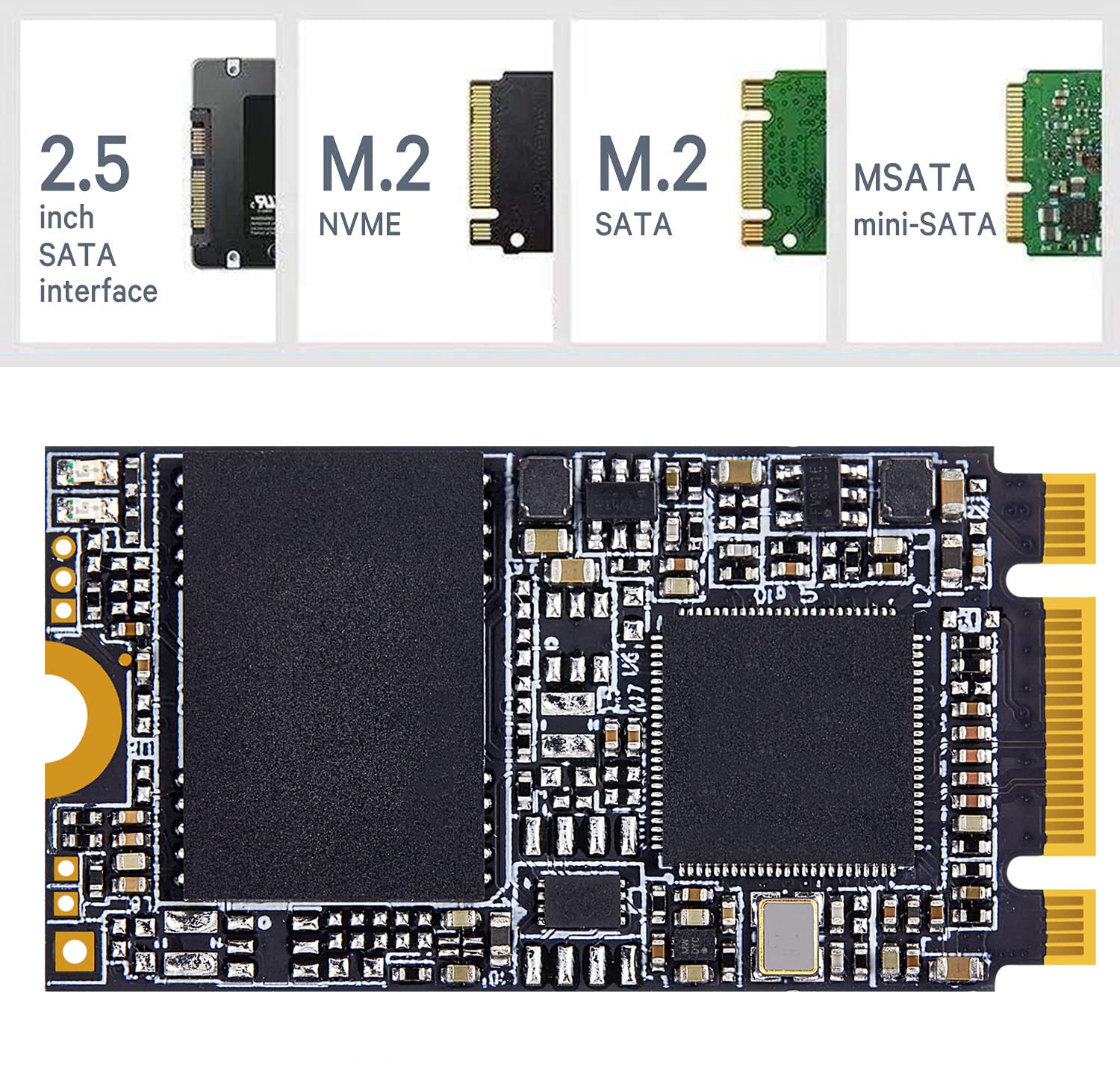 ROGOB 2TB M.2 SATA SSD 2242 NGFF B&M Key Internal Solid State Drive 6Gb/s for Desktop Laptop PC