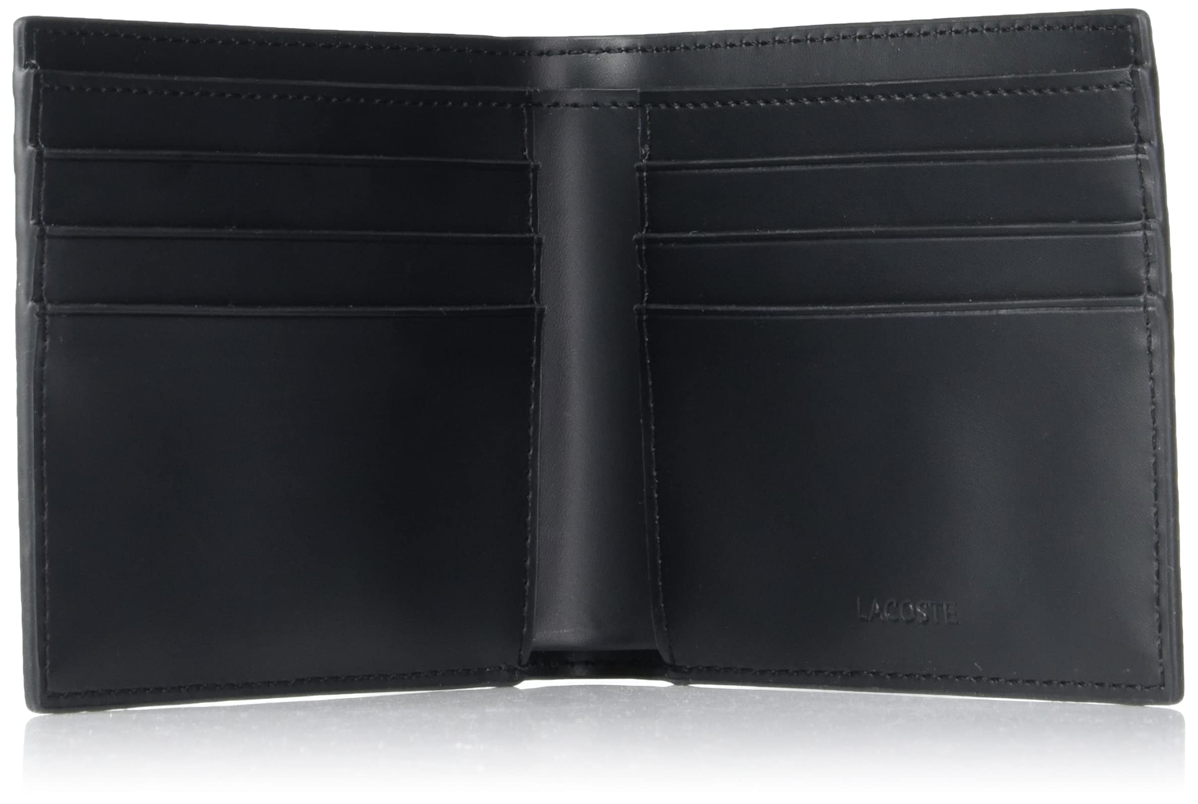 Lacoste mens Blend Concept Small Billfold Wallet, Black, ONE US