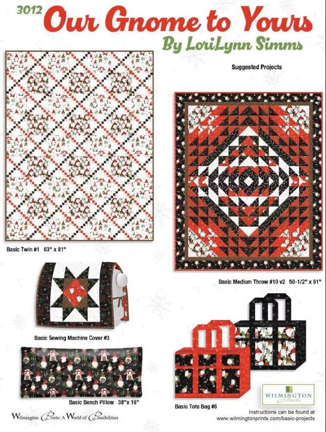 Wilmington Prints Our Gnome to Yours Snowflakes, Fabric by The Yard (Black)