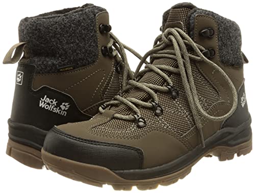 Jack Wolfskin Men's Aspen Texapore Mid Hiking Shoe Boot, Coconut Brown/Blac, 10