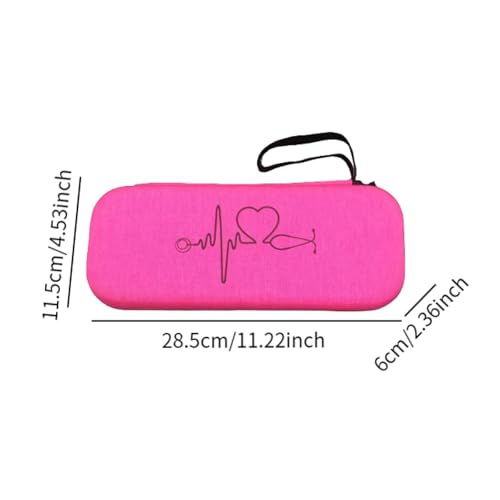 WeiLaiKeQi Stethoscope Carrying Case Stethoscope Carrying Bag Travel EVA Organizer Storage Bag, Pink and Black Pattern