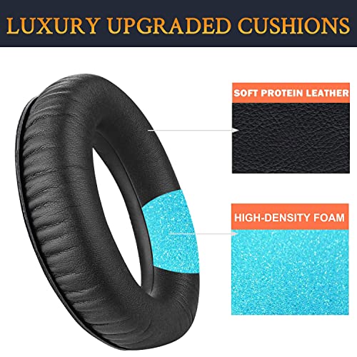 SOULWIT Ear Pads Cushions Replacement, Earpads for Kingston Headphones HyperX Cloud Revolver, Revolver S Gaming Headset (Model Number HX-HSCR-BK/NA & HX-HSCRS-GM/NA) - Black