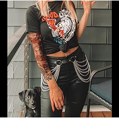 Joygulls Punk Sexy Gothic Jewelry Accessories Waist Chain Goth Belt Leather Layered Belly Body Chains