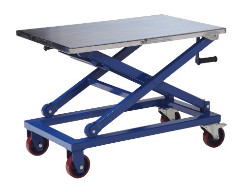 Vestil CART-660-M Steel Mechanical Scissor Cart, 660 lbs Capacity, 37" Length x 23-1/2" Width Platform, 17-1/4 - 39-1/4" Height Range