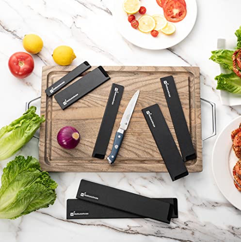 Restaurantware Sensei 8.5 x 1.4 Inch Knife Sleeve, 1 BPA-Free Knife Protector - Fits Fillet Knife, Felt Lining, Black Plastic Knife Blade Guard, Durable, Cut-Proof