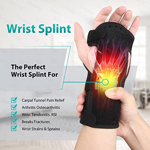 psycilla Fits Both Hands-Copper Infused Adjustable Support Splint Wrist Brace for Carpal Tunnel Relief Support-Both a Wrist Splint (1 pk)