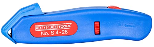 WEICON No. S4-28 - Cable Knife/Retractable Hook Stripping Blade/Adjustable Cutting Depth/Range 5/32-1 7/64 inch (4-28 mm) / 100% Made in Germany