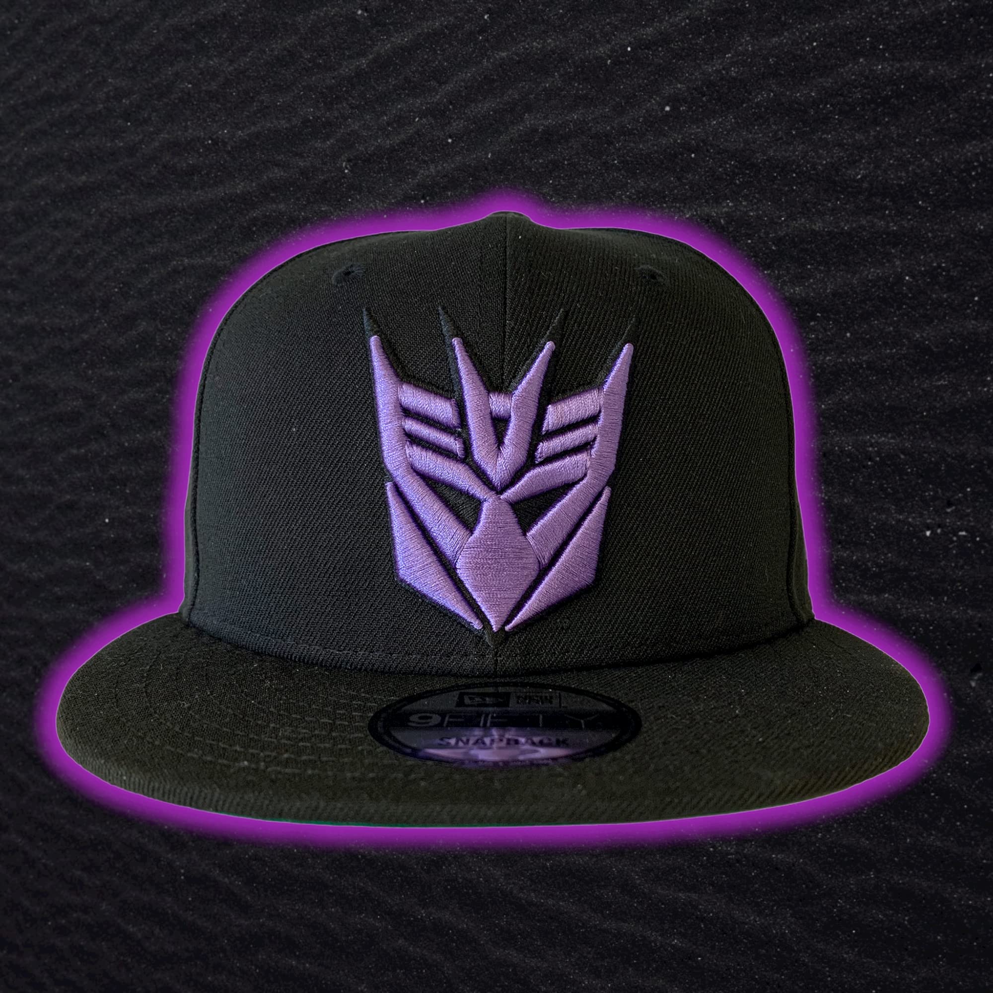 New Era 9FIFTY Transformers Decepticons Symbol Snapback Hat Cap Black Purple