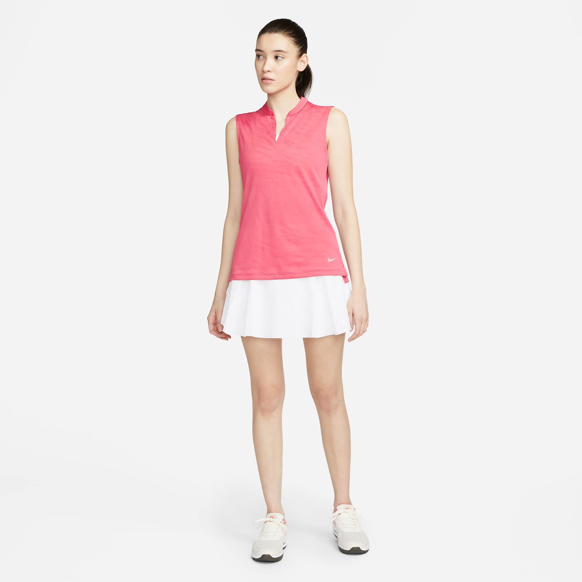 Nike Women's Dri-FIT Victory Animal Print Sleeveless Golf Polo (Archaeo Pink/Pink Salt) Size XL